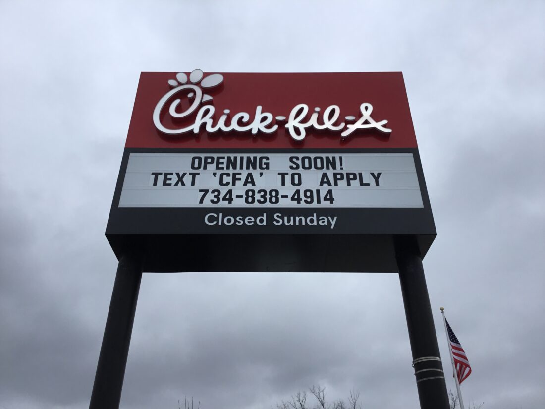 Franchise Restaurant Sign Installation | Chick-Fil-A Sign Installation
