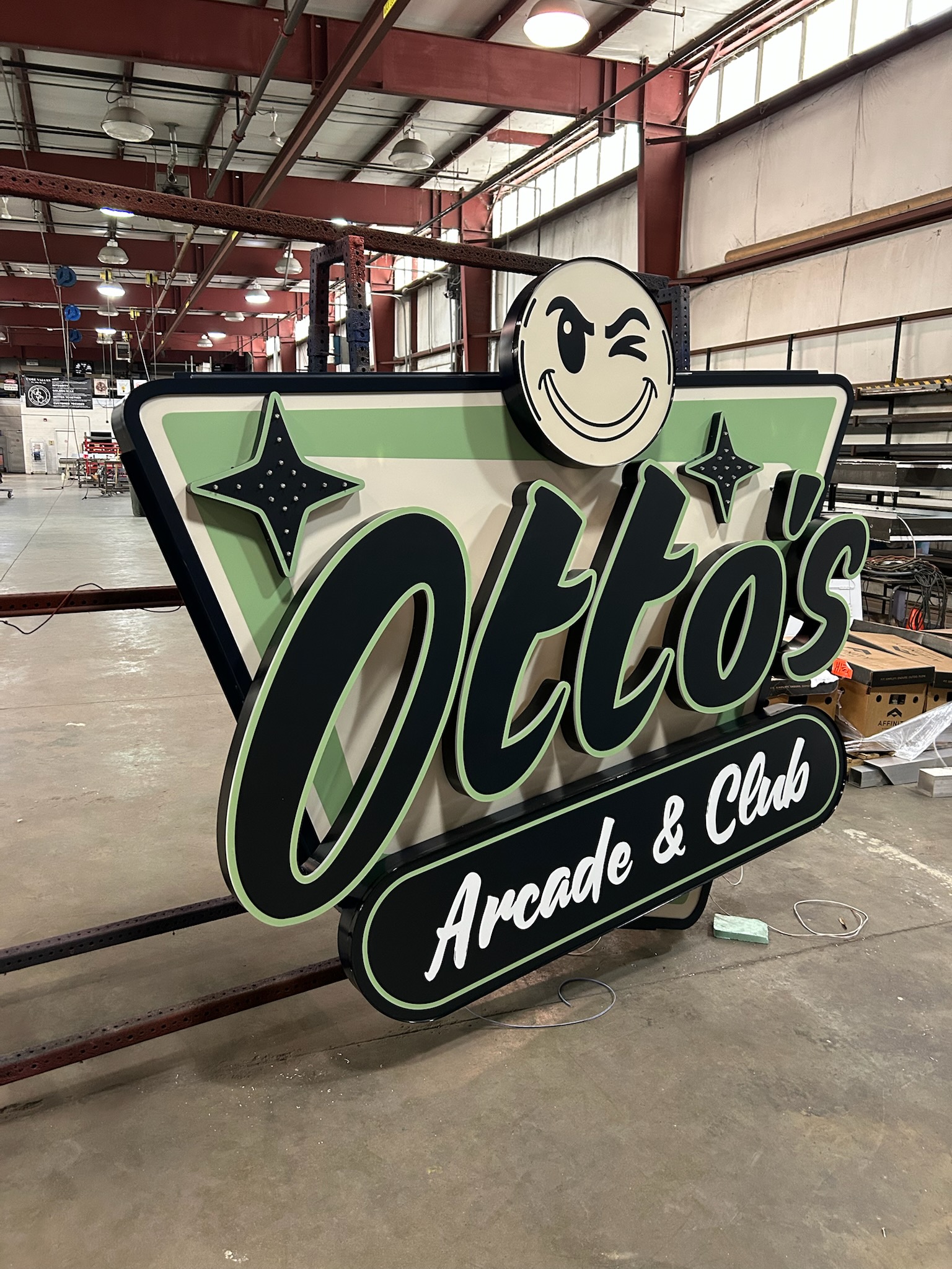 Custom LED Signage for Retro Arcade Venue | Wall Sign